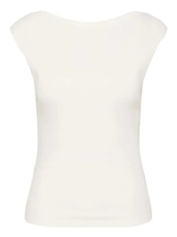 ST. AGNI Scoop-back Top - White