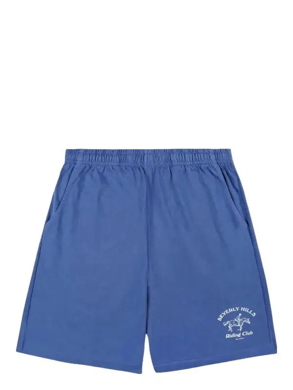 SPORTY  RICH Sporty & Rich Beverly Hills Riding Club Graphic Shorts - Blue