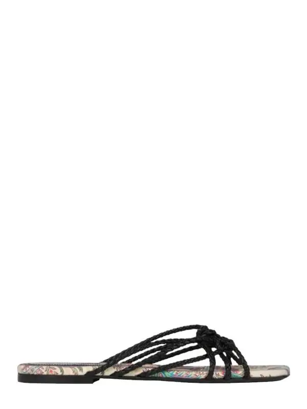 Etro Woven Leather Low Sandals - Black