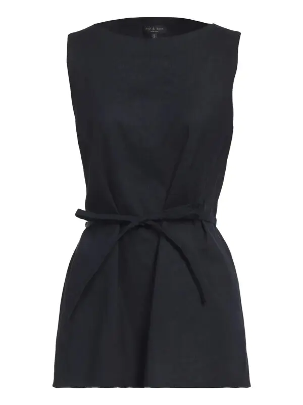 Rag & Bone Sleeveless Waist-tie Top - Black