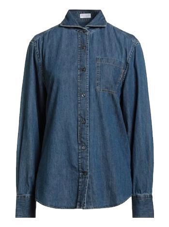 Brunello Cucinelli Medium Wash Denim Shirt - Blue