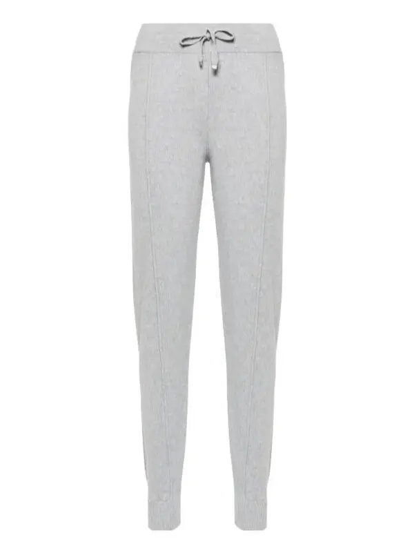 Eleventy Drawstring Knitted Trousers With Ribbed Edges - Gray