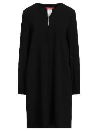 Max Mara Long Sleeve Crepe Dress - Black
