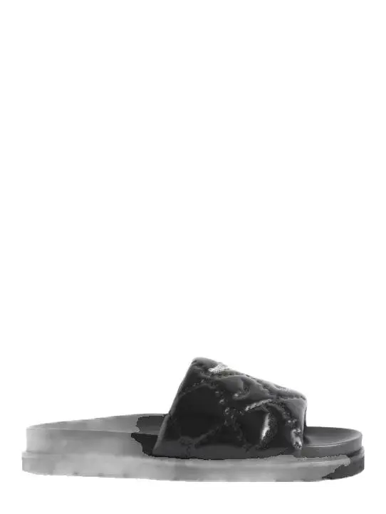 Zadig&Voltaire Quilted Logo Slides - Black