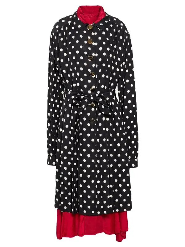 Balenciaga Polka Dot Shirt Dress - Black