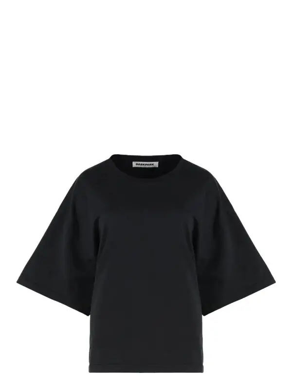DARKPARK Crew Neck Pleated T-shirt - Black