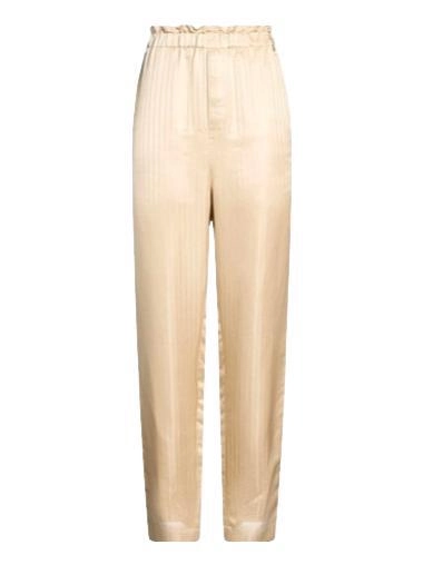 Saint Laurent Striped Waist-cinching Trousers - Beige