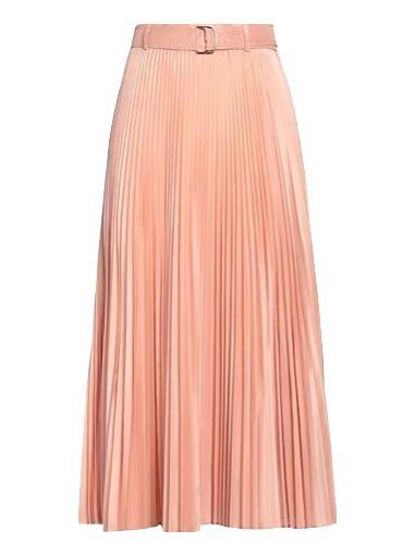 Max Mara Pleated Taffeta Skirt With Belt - Pink