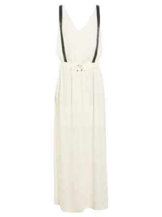 Brunello Cucinelli Sleeveless V-neck Embellished Dress - No