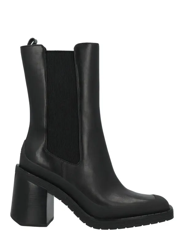 Tory Burch Minimalist Square-toe Leather Boots - Black