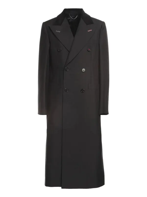 MAISON MARGIELA Double-breasted Cool Wool Coat - Black