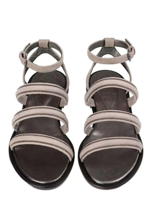 Brunello Cucinelli Beaded Sandals - Grey