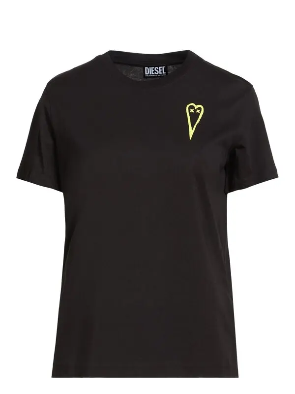 DIESEL® Graphic Print Crewneck T-shirt - Black