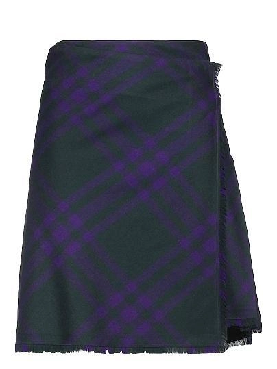 Burberry Plaid Pleated Skirt - Purple
