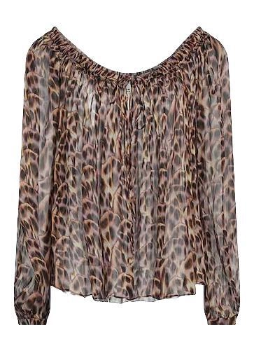Isabel Marant Étoile Leopard Print Off-shoulder Chiffon Top - Brown
