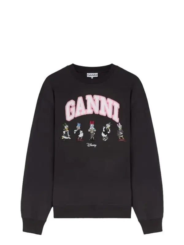 GANNI Daisy Duck Black Sweatshirt - Phantom Black
