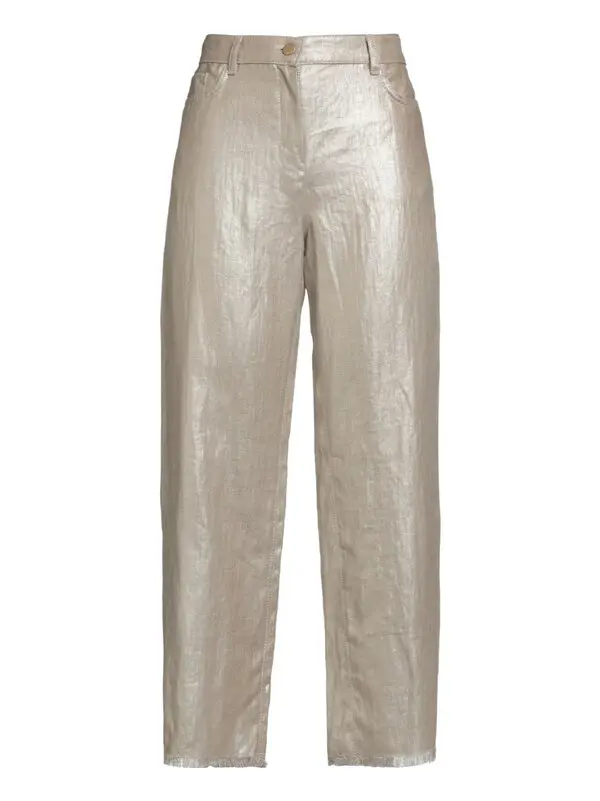 Max Mara Metallic Linen Straight-leg Trousers - No