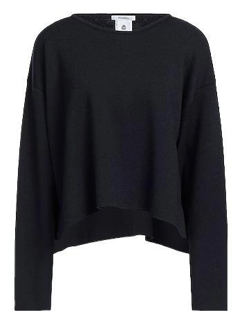 Max Mara Minimal Wool Knit Sweater - Black