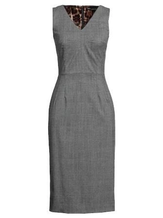 Dolce & Gabbana Prince Of Wales Check Sleeveless V-neck Dress - Grey