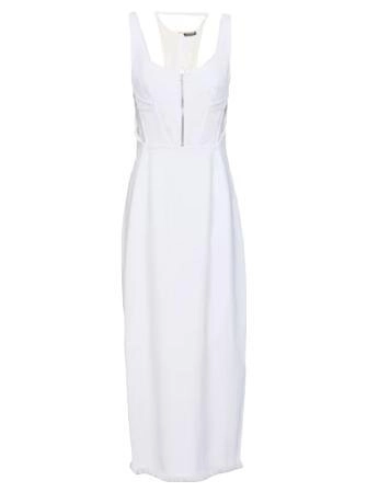 Jacquemus Sleeveless Crewneck Zip-up Fringed Dress - Ivory