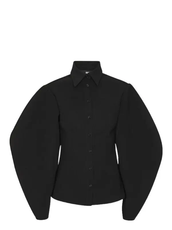 ROTATE BY BIRGER CHRISTENSEN Vinetta Shirt Ld61 Long Sleeve Collared Shirt - Black