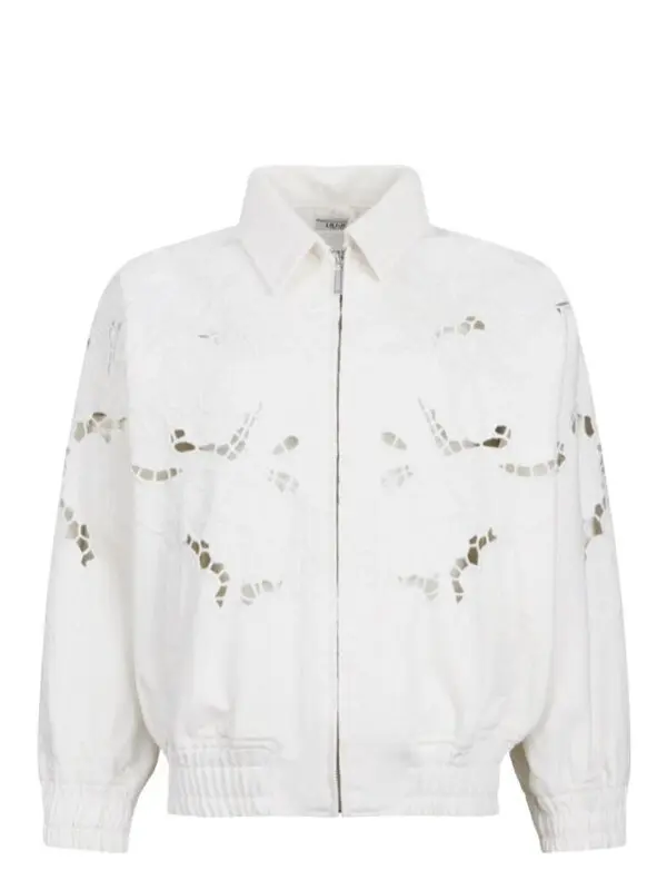 Liu Jo Embroidered Bomber Jacket - White Wool