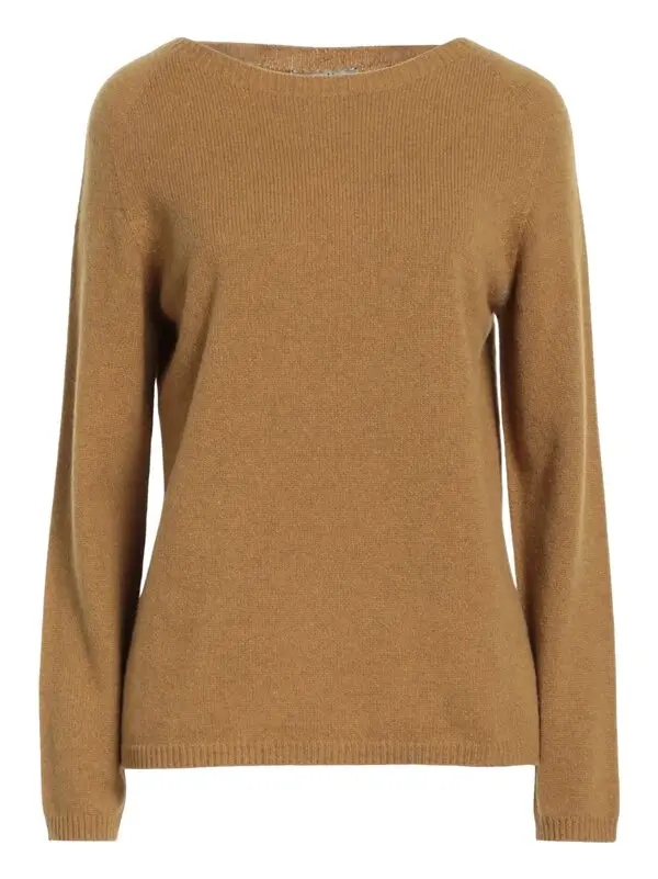 Max Mara Ribbed Crewneck Long Sleeve Sweater - Brown