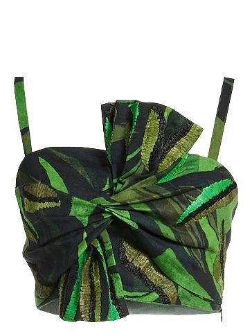 Farm Rio Square Neck Floral Print Corset Top - Green