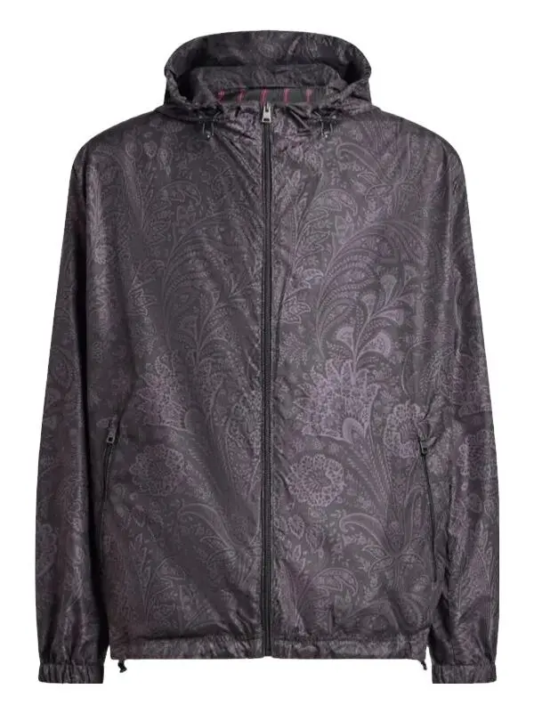 Etro Floral Paisley Windbreaker Jacket - Black