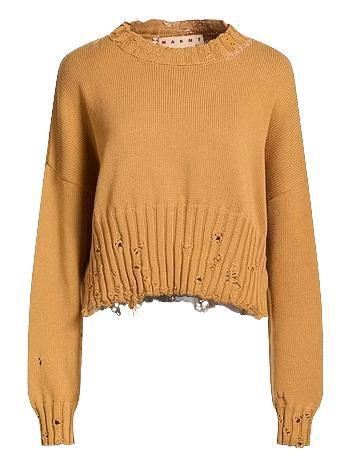 Marni Distressed Lightweight Knit Sweater - Camel