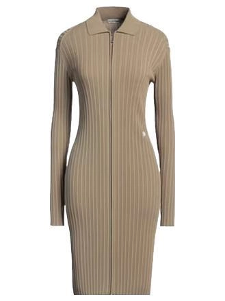 Burberry Knitted Bodycon Dress With Zip Fastening - Sand-colored