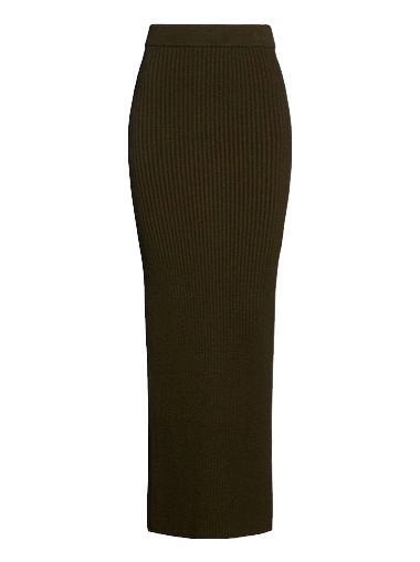 Max Mara Ribbed Knit Pencil Skirt - Brown