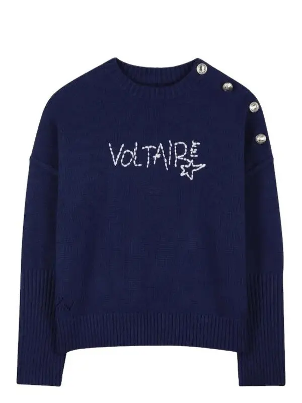 Zadig&Voltaire Button Detail Embroidered Sweater - Black
