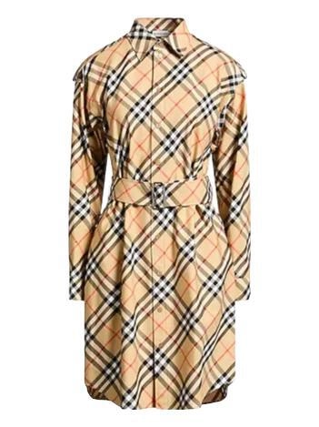 Burberry Printed Shirt Dress - Camel