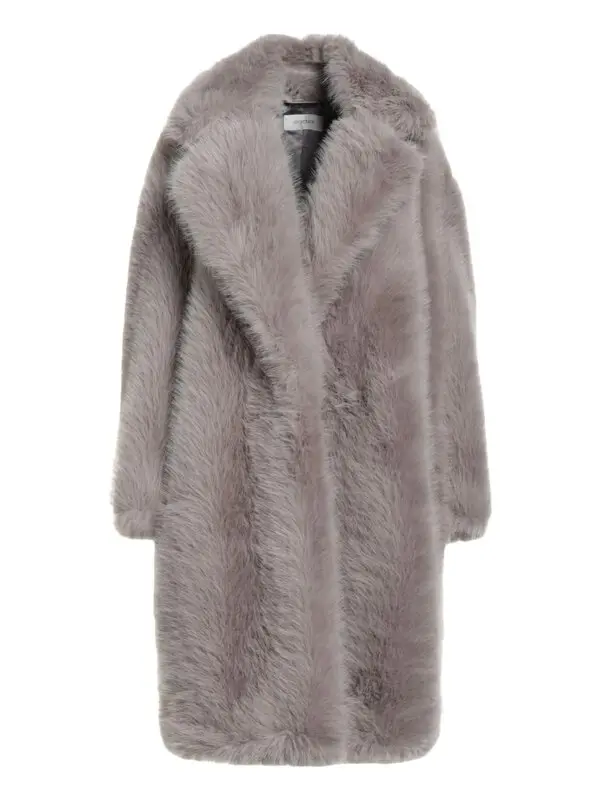 Sportmax Teddy Coat With Lapel Collar - Gray