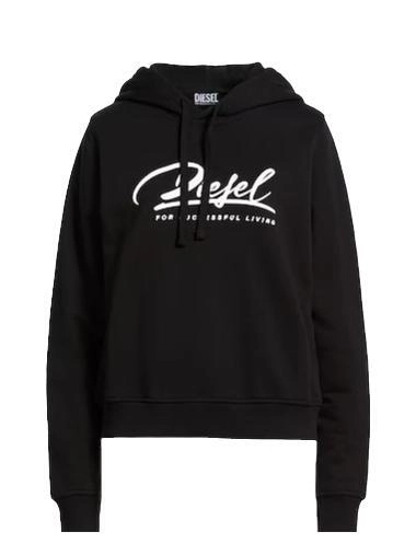 DIESEL® Graphic Print French Terry Hoodie - Black