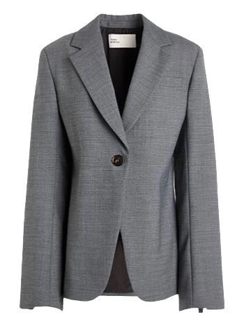 Tory Burch Single-breasted Flannel Blazer - Grey