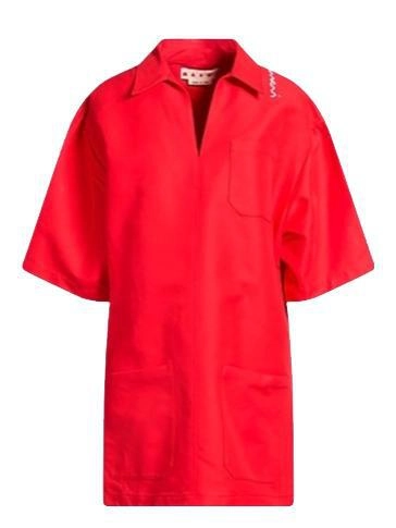 Marni Oversized Embroidered T-shirt Dress - Red