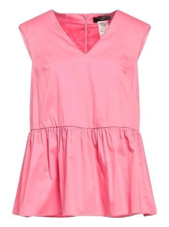 Max Mara Fitted Peplum V-neck Top - Pink