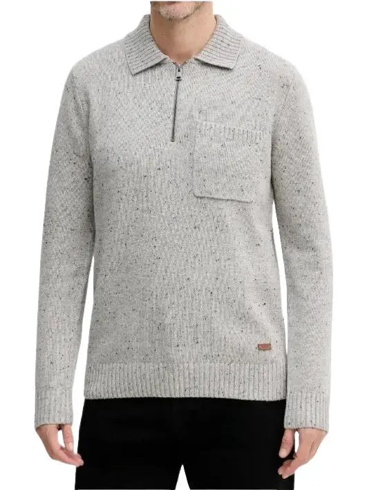 Liu Jo Half-zip Polo Sweater With Chest Pocket - Light Gray