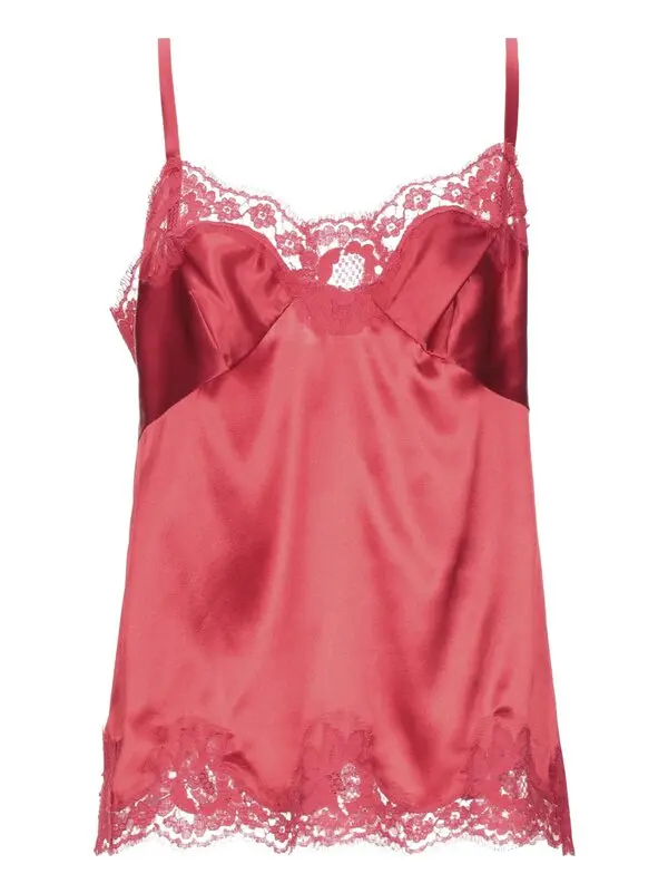 Dolce & Gabbana Lace Sleeveless Top - Red