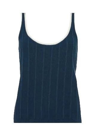 ERES Sleeveless Ribbed Knit Tank Top - Blue