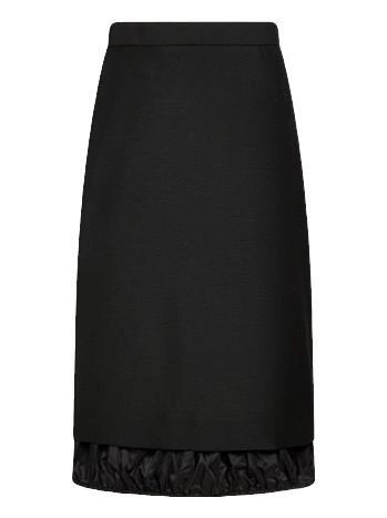 Tory Burch Wool Umbrella Skirt - Black
