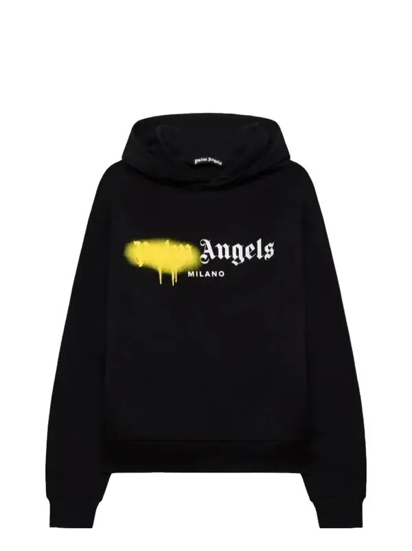 Palm Angels Spray City Milan Logo Hoodie - Black