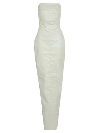 Rick Owens Strapless Denim Tight Dress - Beige