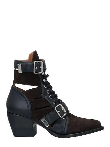 Chloé Pointed-toe Lace-up Ankle Boots With Cuban Heel - Black