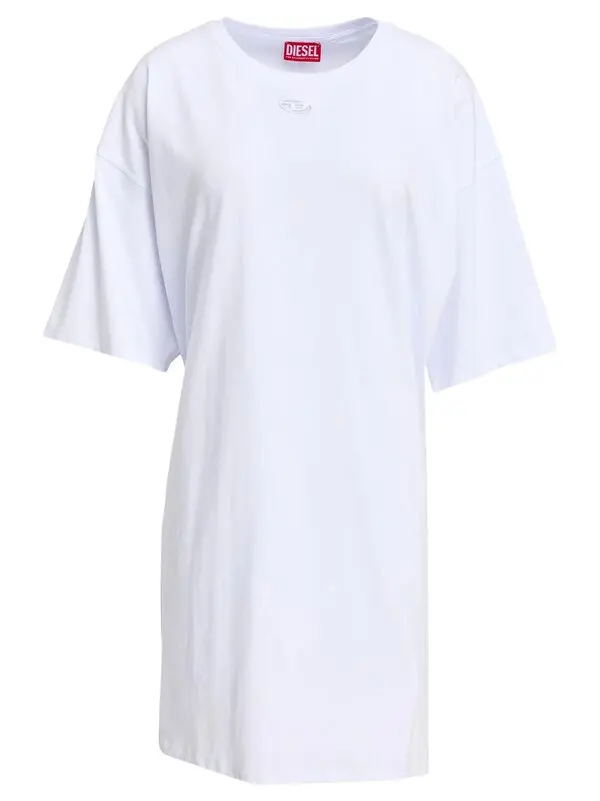DIESEL® Oversized T-shirt Dress With Tie Detail - White