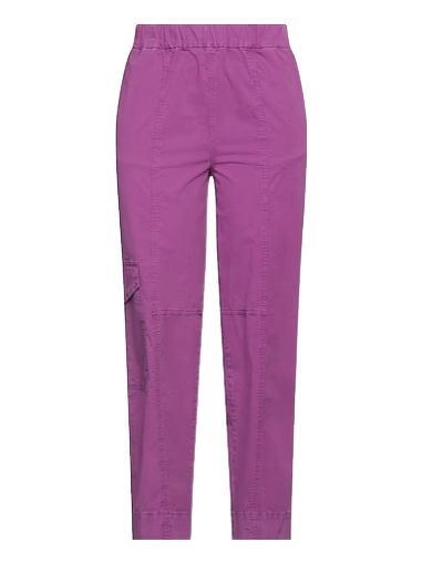 GANNI Solid Straight Leg Trousers - Gray Purple