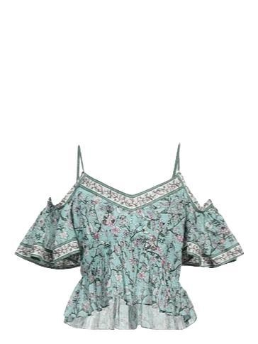 Isabel Marant Étoile Off-the-shoulder Floral Print Top - Blue