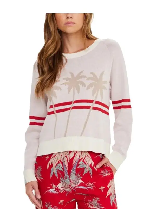 The Upside Palma Palm-tree Sweater - White
